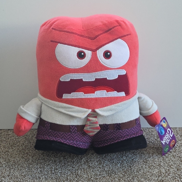 Disney | Toys | Disney Inside Out Anger Plush Red White And Black ...